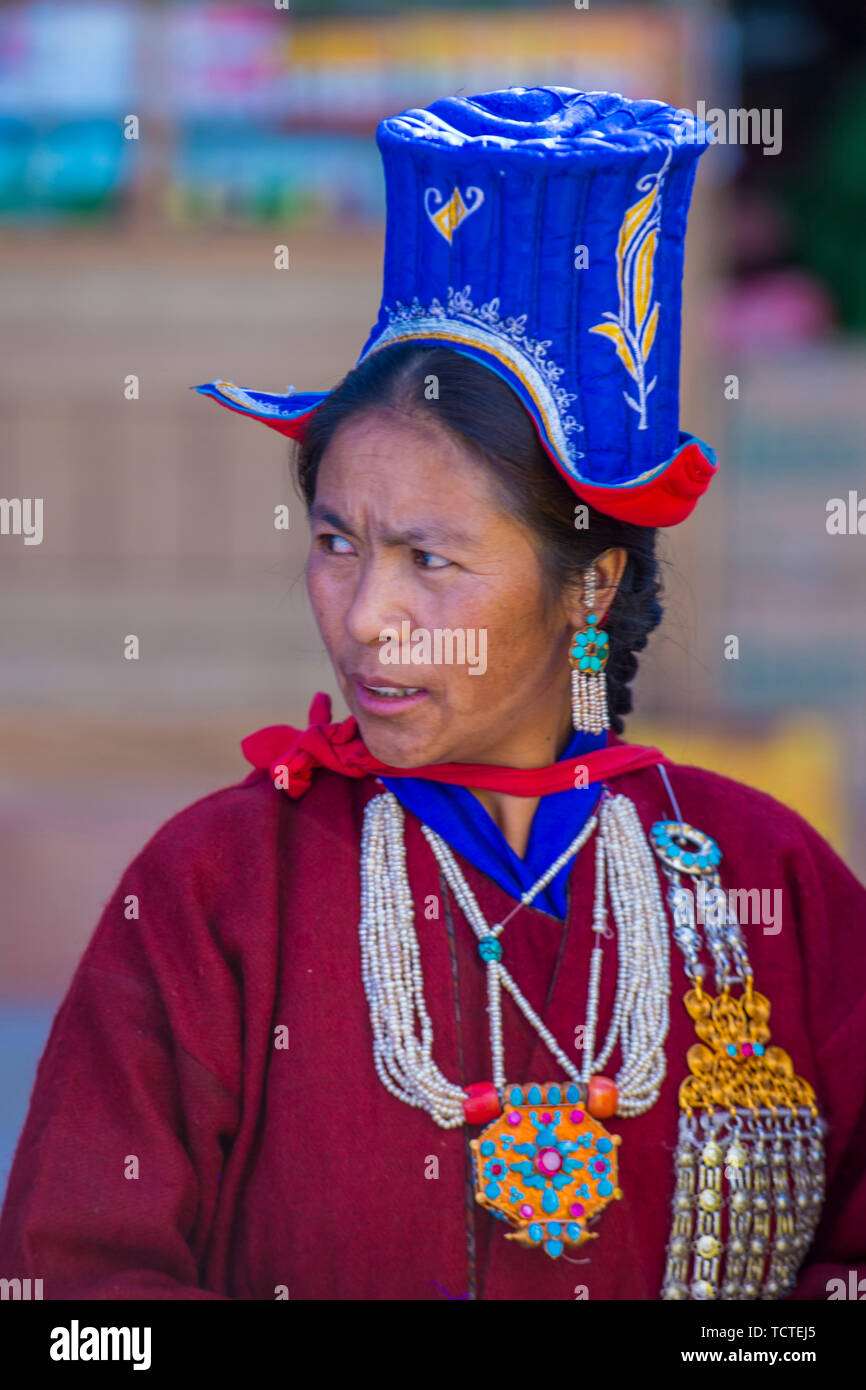 Ladakhi people with traditional costumes participates in the Ladakh ...