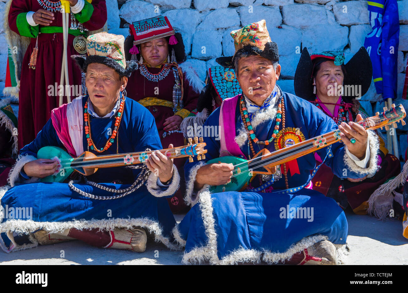 Ladakhi people with traditional costumes participates in the Ladakh ...