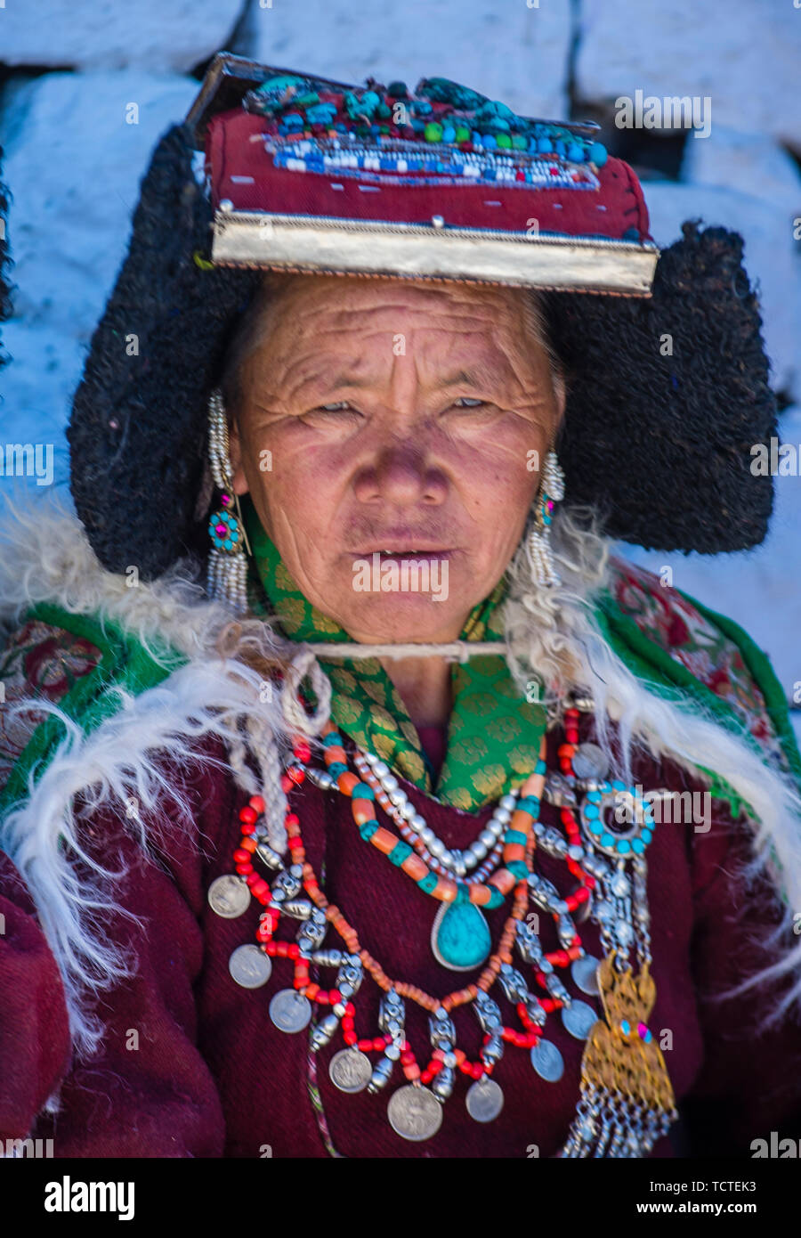 Ladakhi people with traditional costumes participates in the Ladakh ...