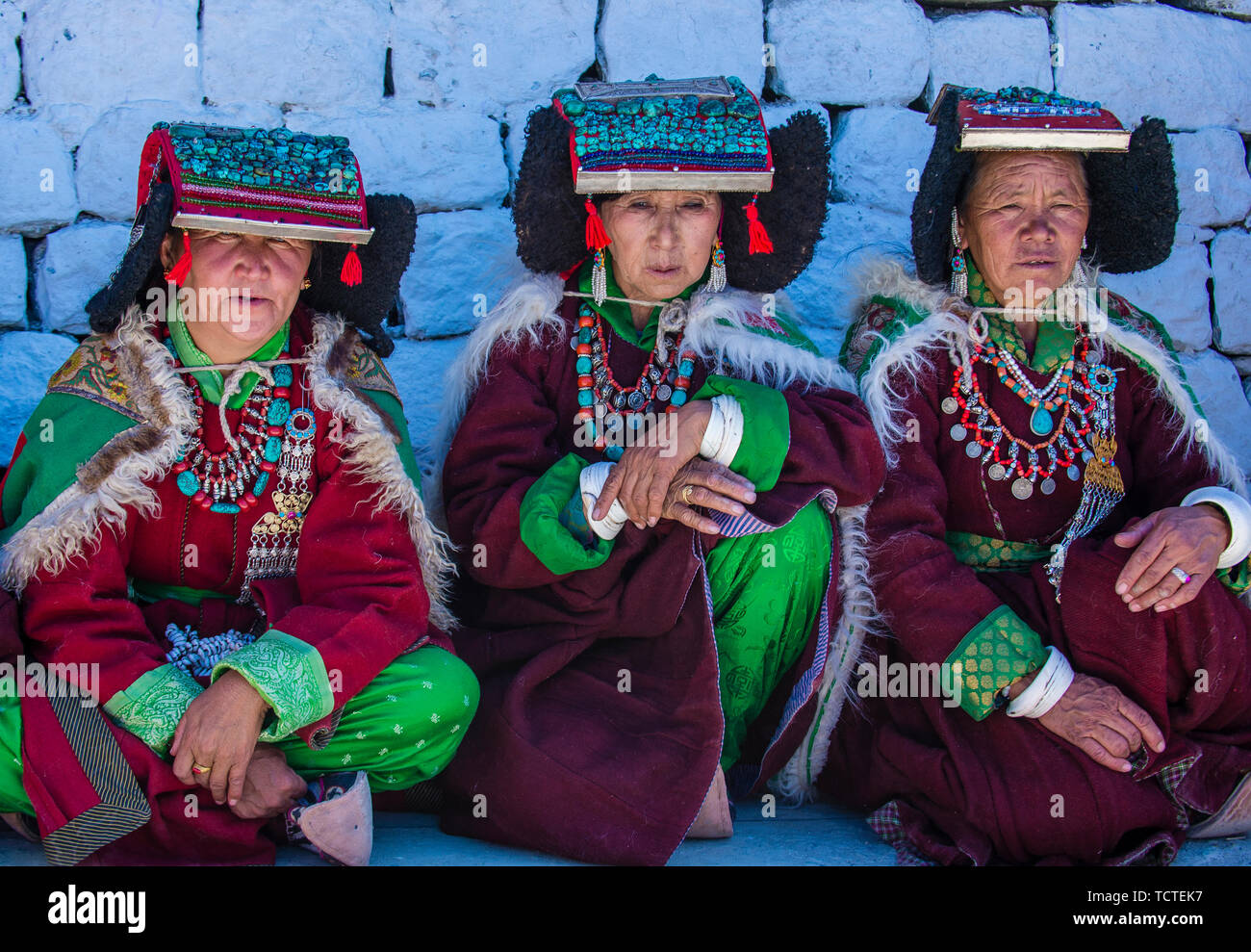 Ladakhi people with traditional costumes participates in the Ladakh ...