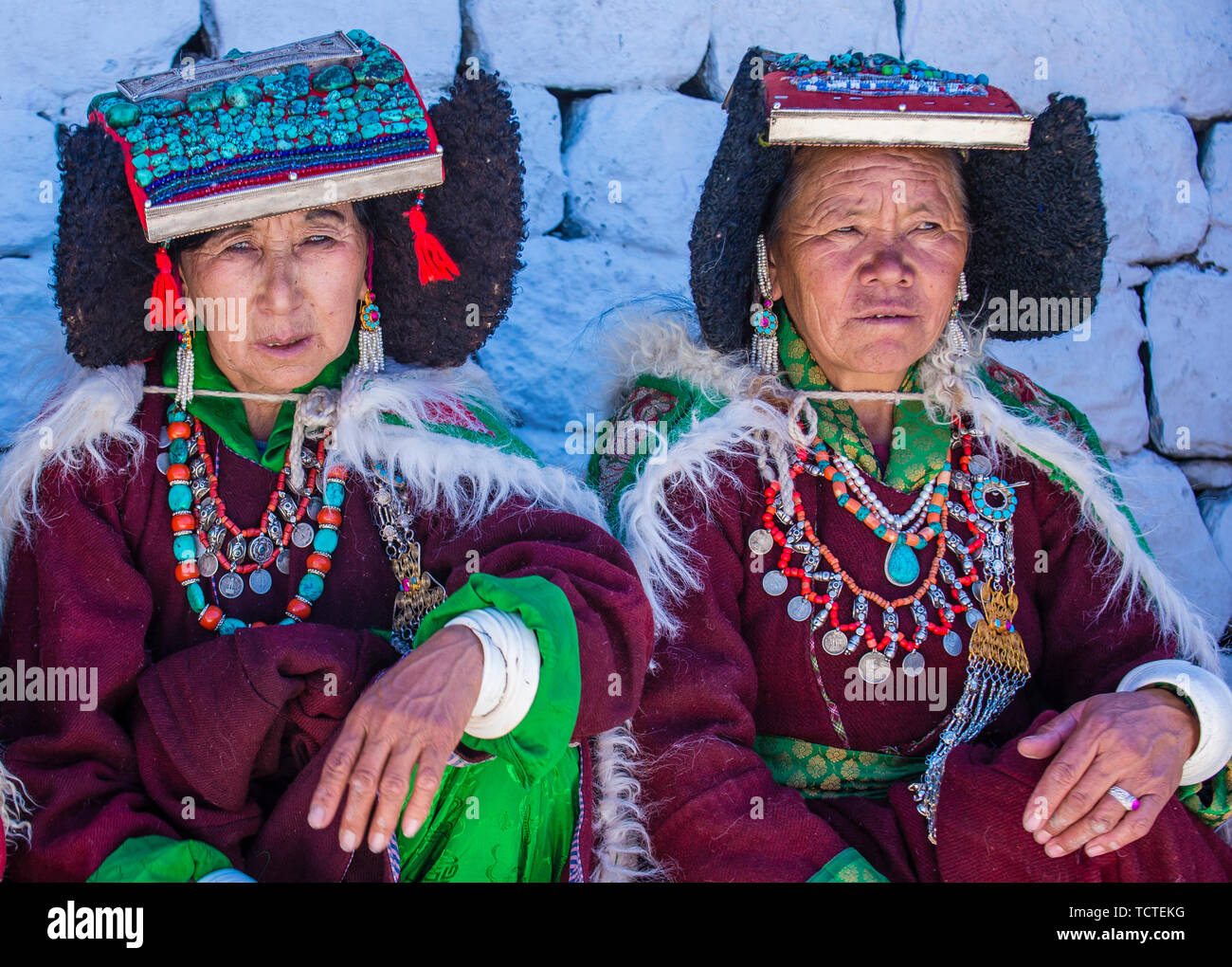 Ladakhi people with traditional costumes participates in the Ladakh ...