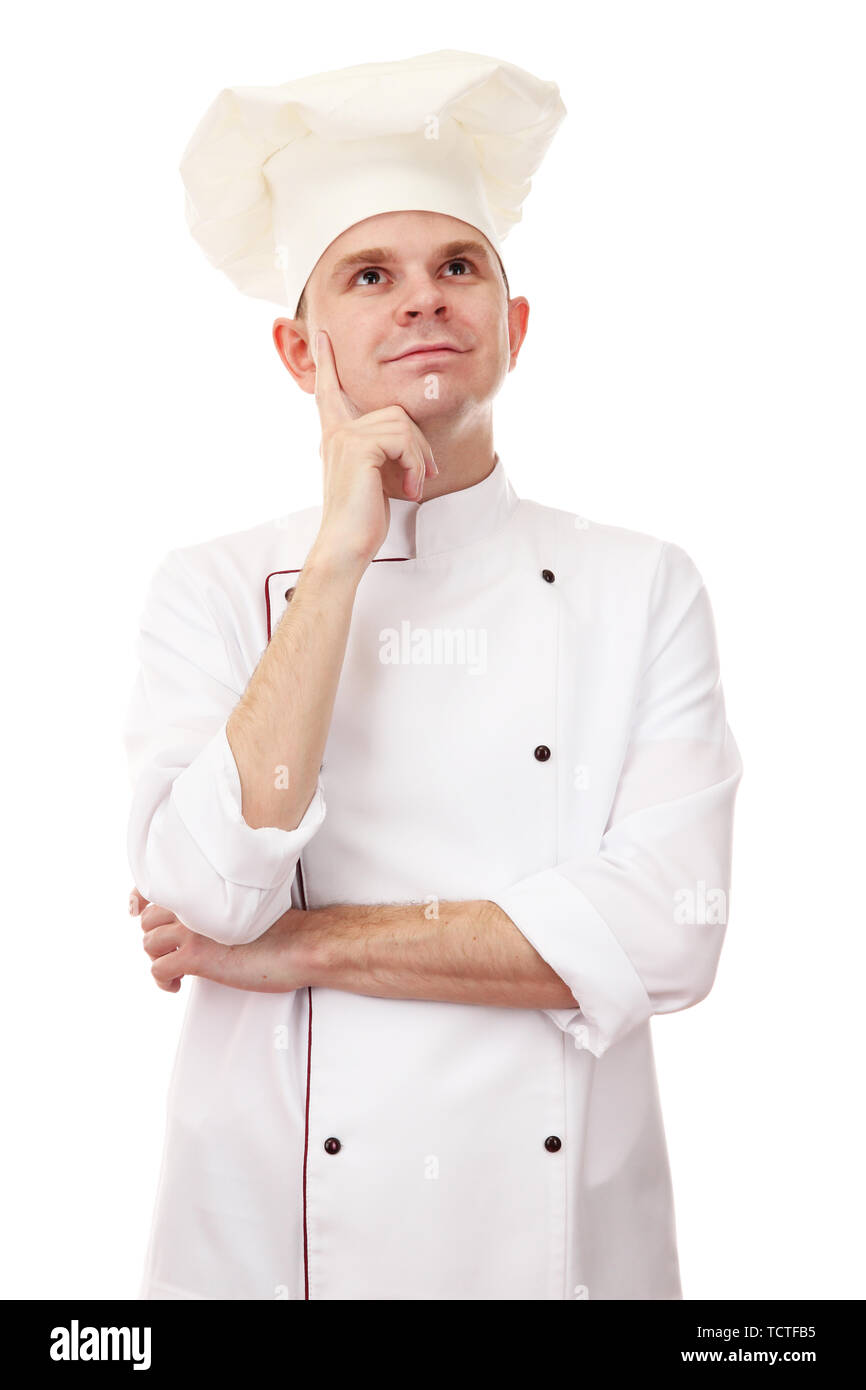 portrait of chef isolated on white Stock Photo - Alamy