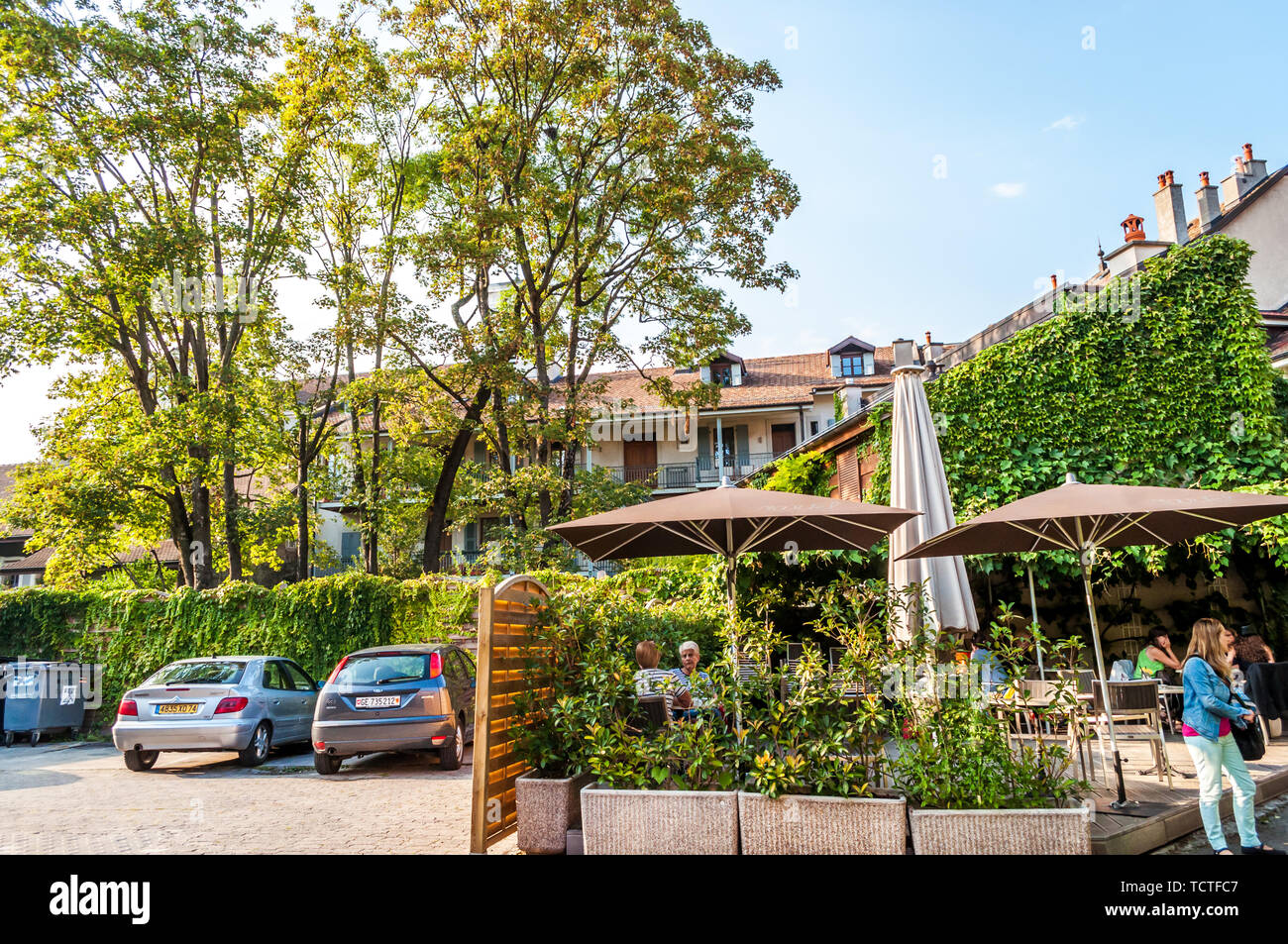 Small town, urban scenery in Europe Stock Photo - Alamy