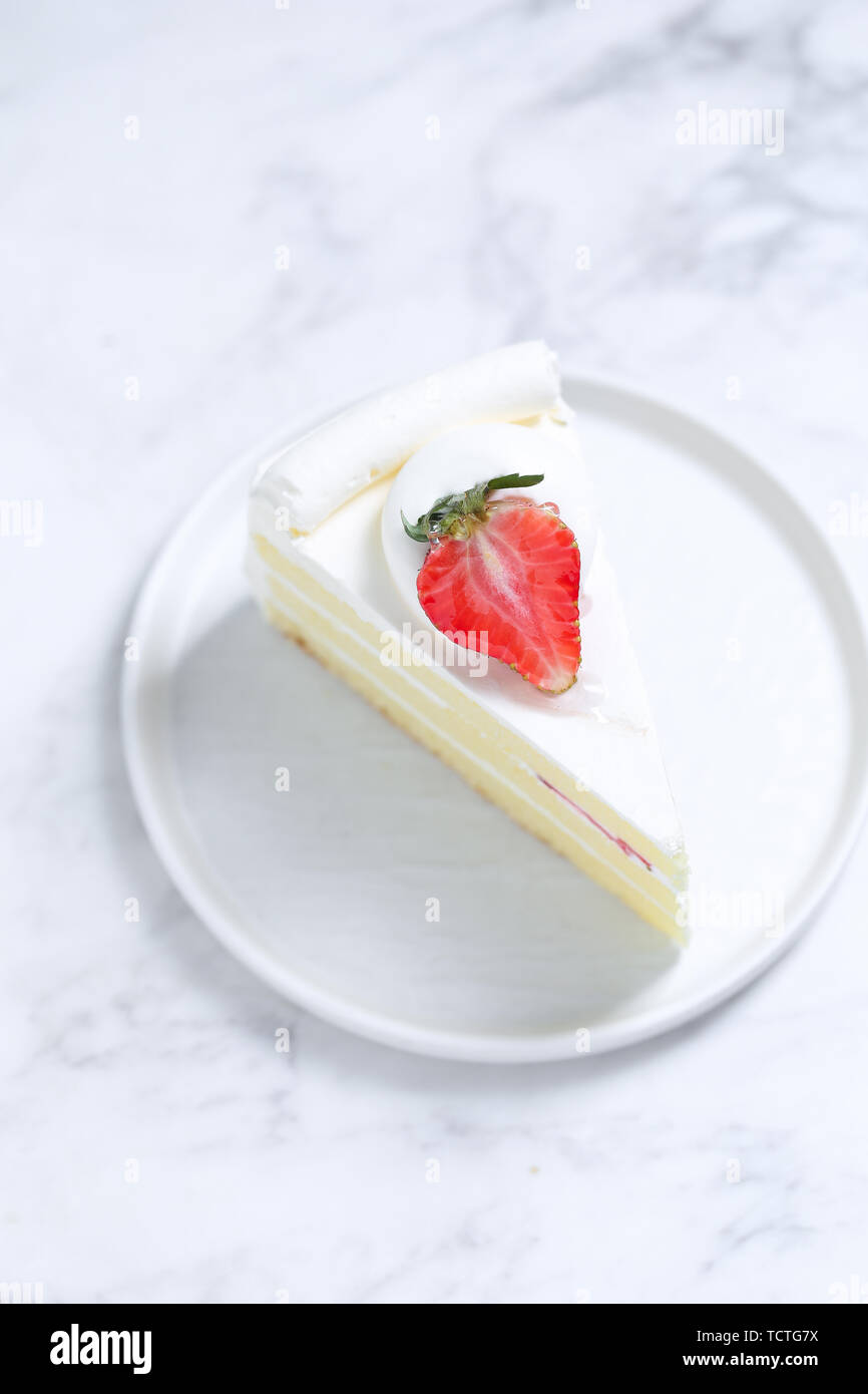 Strawberry cream Qi Feng cake Stock Photo - Alamy