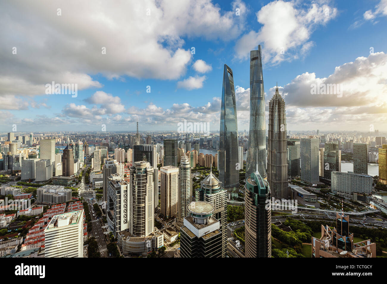 High rise building lujiazui global financial center hi-res stock ...