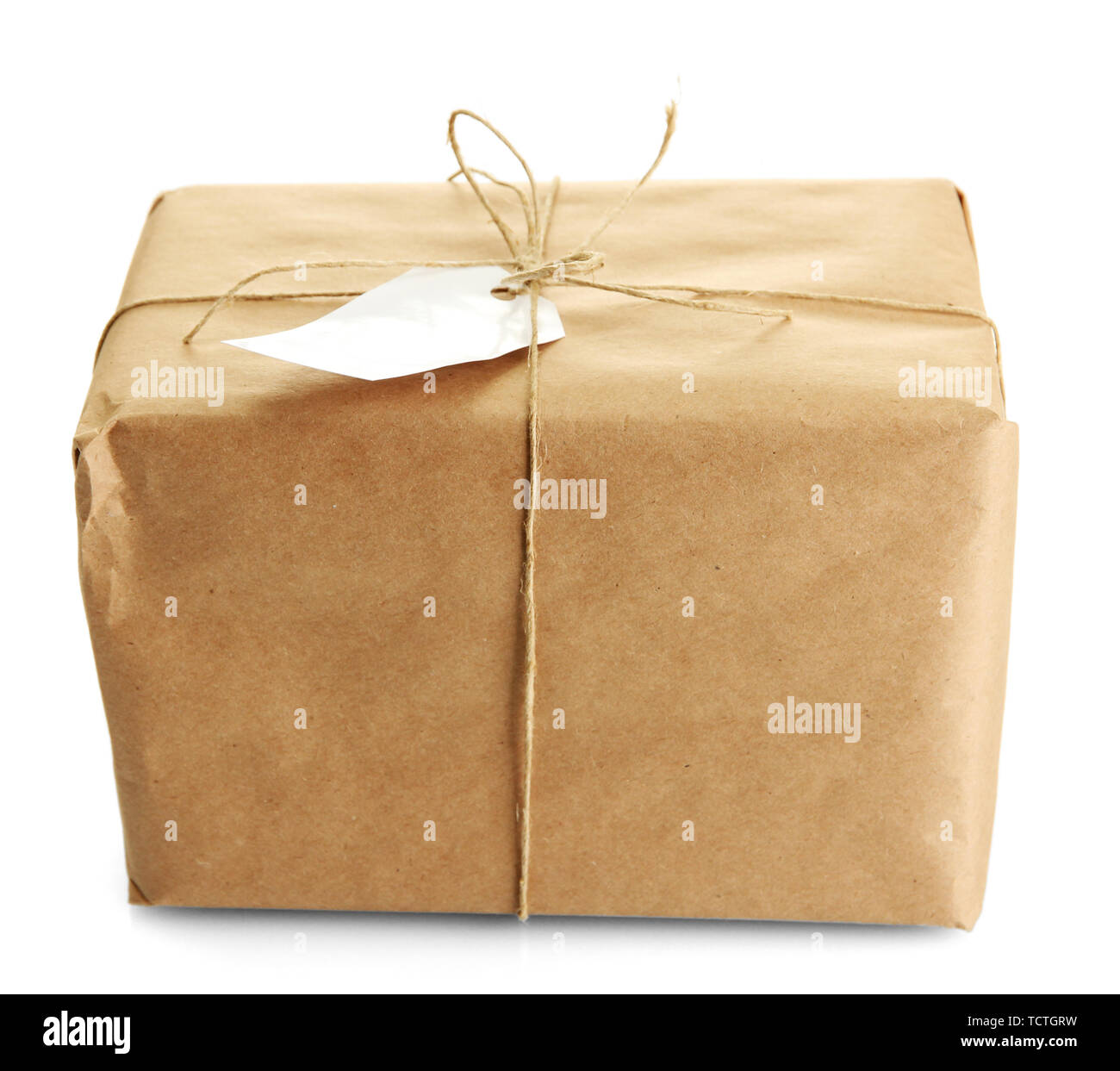 parcel box with kraft paper, isolated on white Stock Photo - Alamy