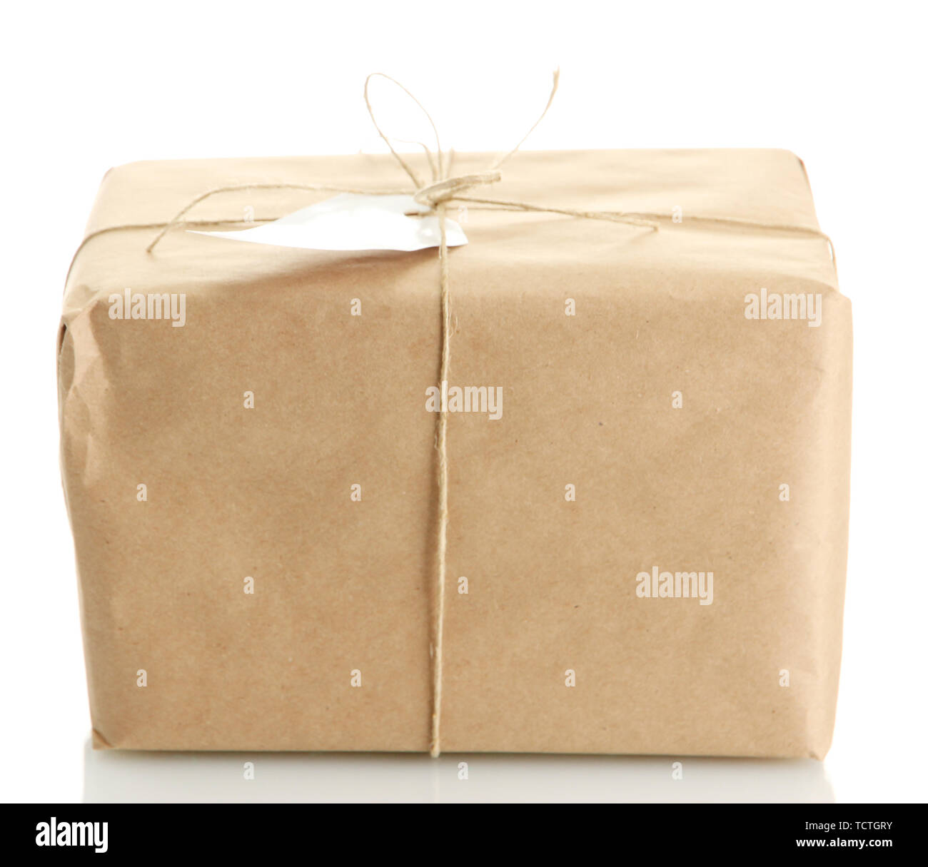 parcel box with kraft paper, isolated on white Stock Photo - Alamy