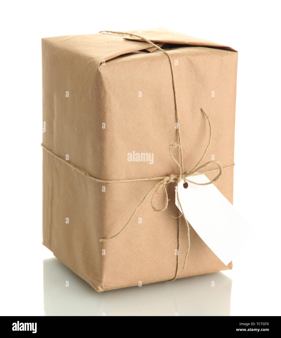 parcel box with kraft paper, isolated on white Stock Photo - Alamy