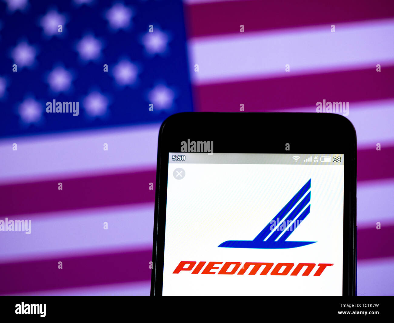 Kiev, Ukraine. 9th June, 2019. In this photo illustration the Piedmont ...