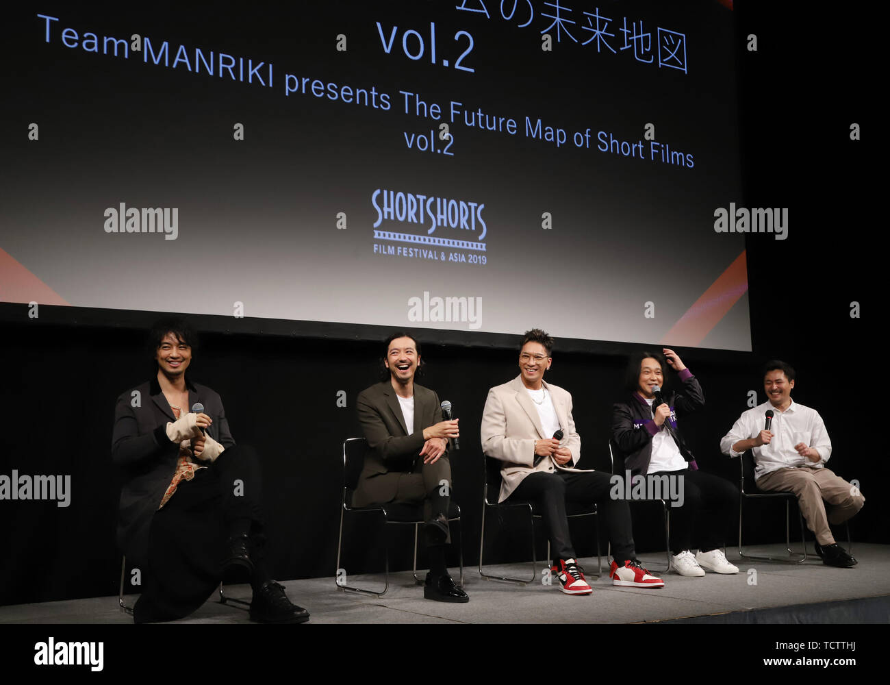 Tokyo, Japan. 8th June, 2019. (L-R) Japanese actor Takumi Saito ...