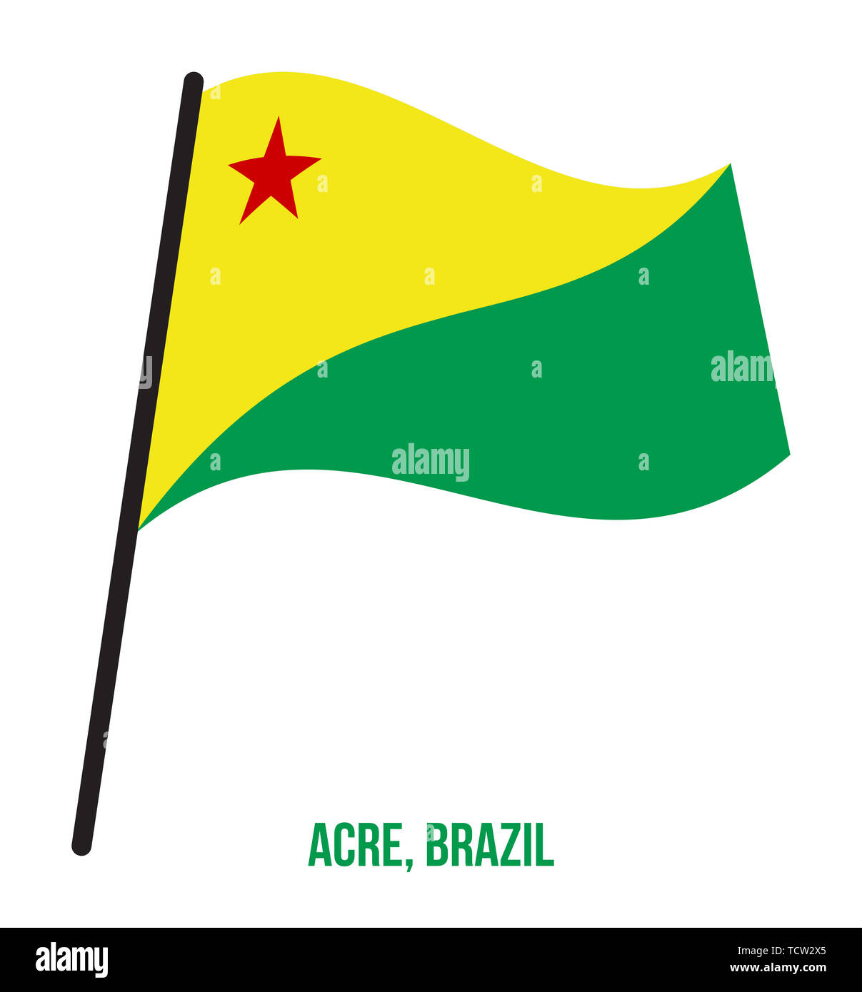 Acre Flag Waving Vector Illustration on White Background. States Flag ...