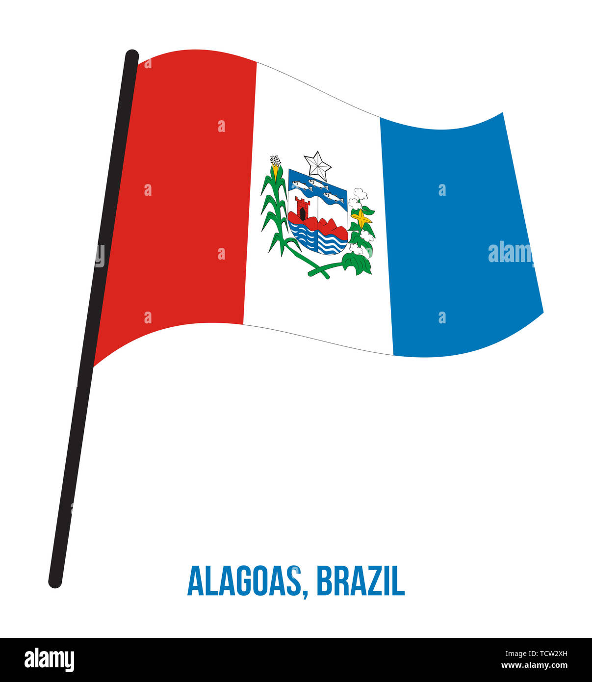 Alagoas Flag Waving Vector Illustration on White Background. States ...