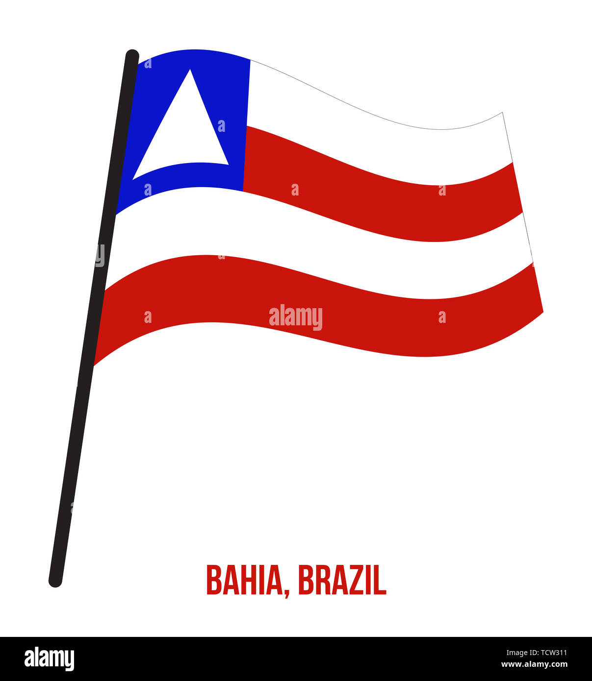Bahia Flag Waving Vector Illustration on White Background. States Flag ...