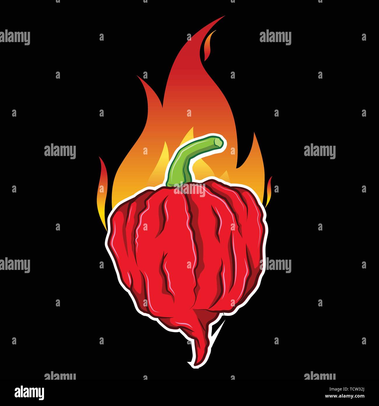 Carolina reaper chili Stock Vector Images - Alamy