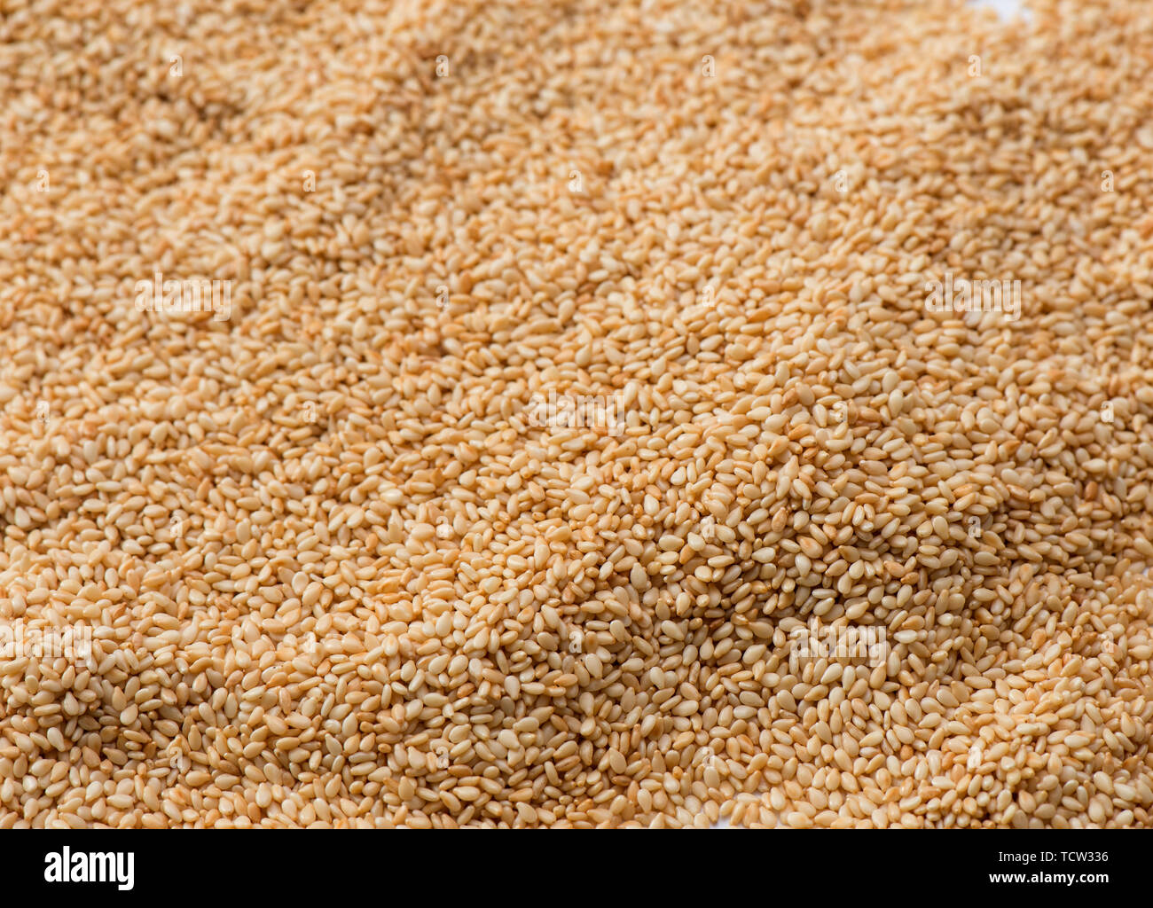 Stir-fried white sesame seeds Stock Photo - Alamy
