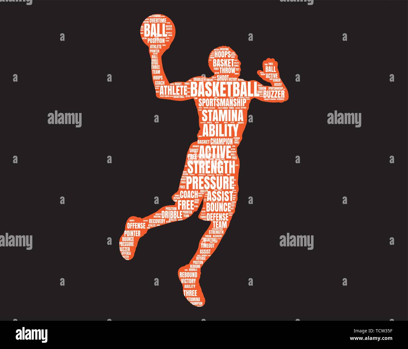 Basketball Player Slam Dunk text Character Stock Vector Image & Art - Alamy