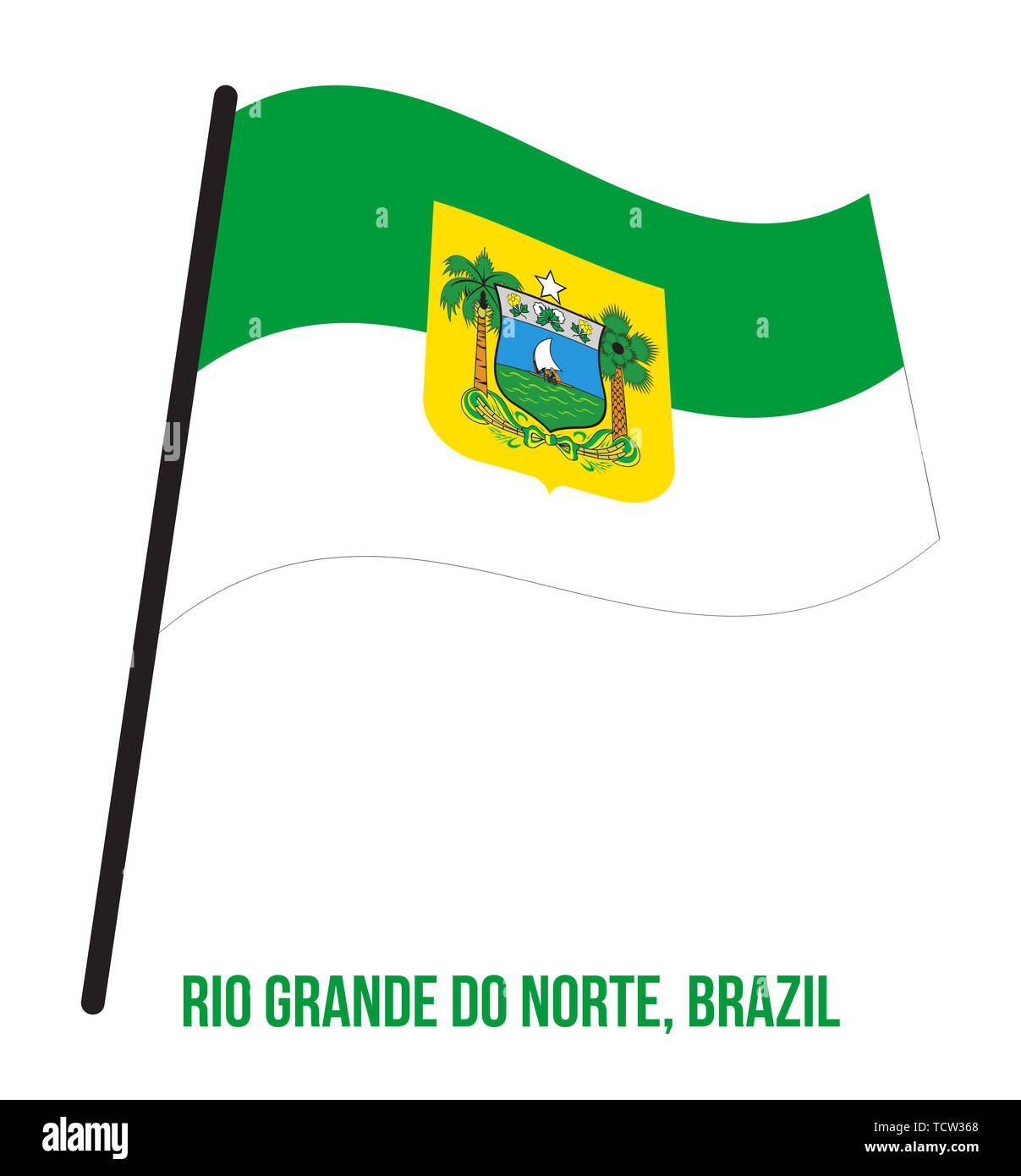 Rio Grande do Norte Flag Waving Vector Illustration on White Background ...