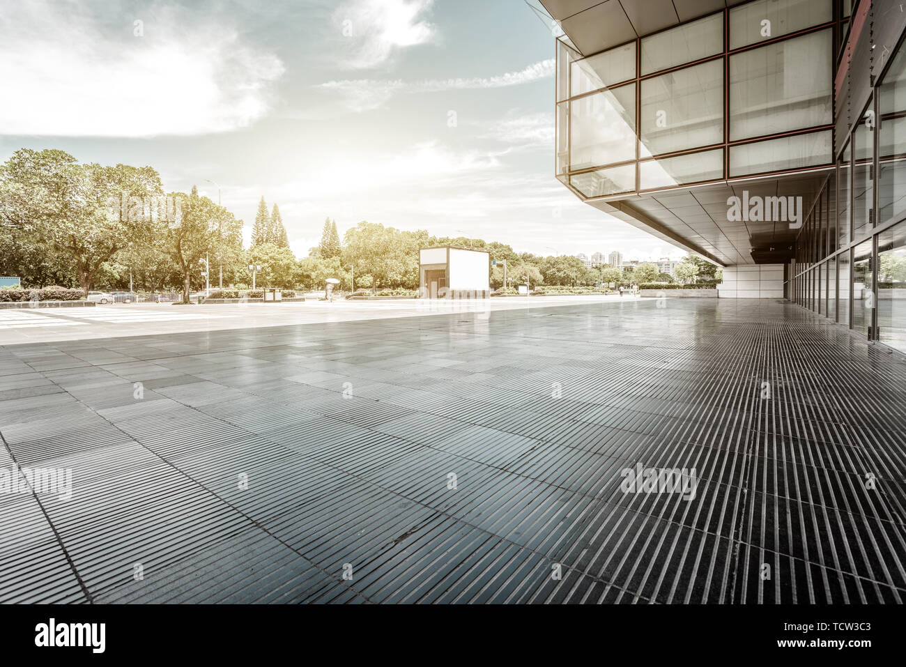 Modern square and skyscrapers Stock Photo - Alamy