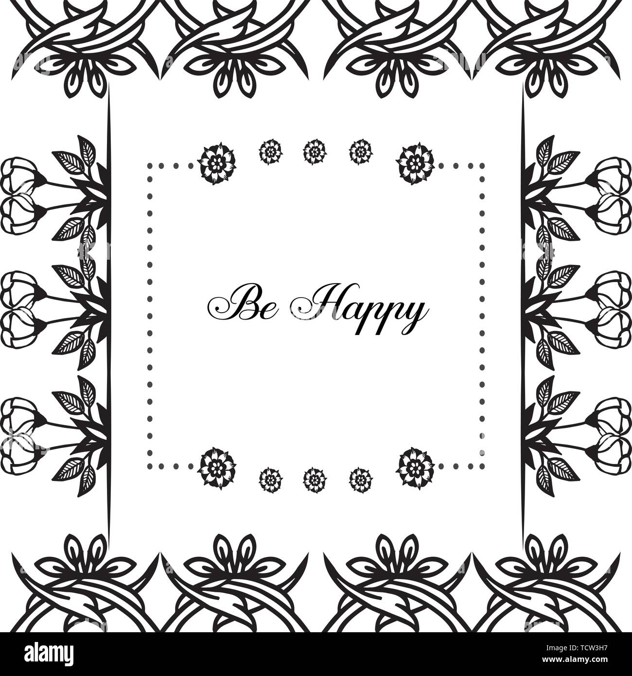 Vector illustration various pattern flower frame for decoration writing ...