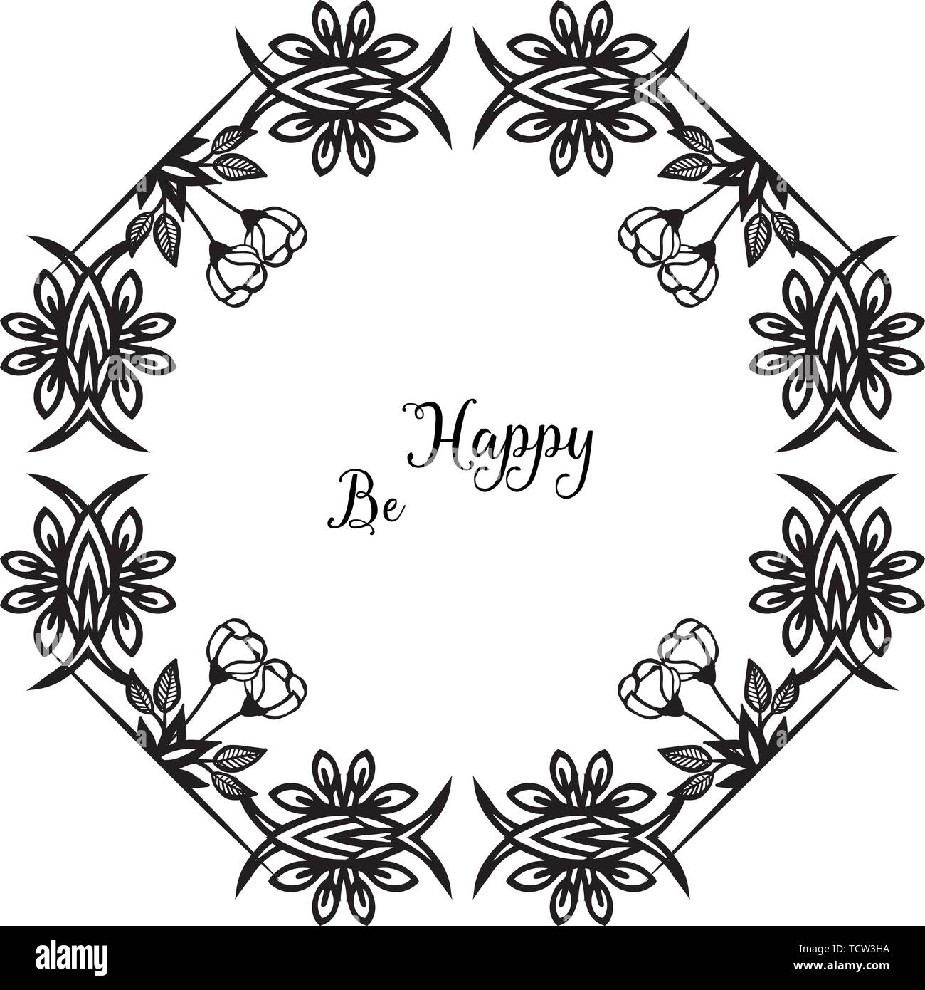 Vector illustration various pattern flower frame for decoration writing ...