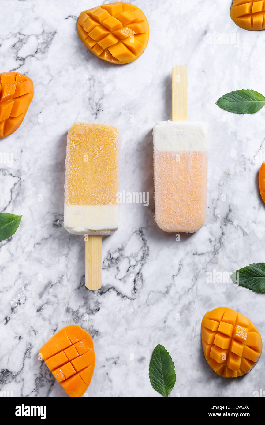 Mango milk pops Stock Photo - Alamy