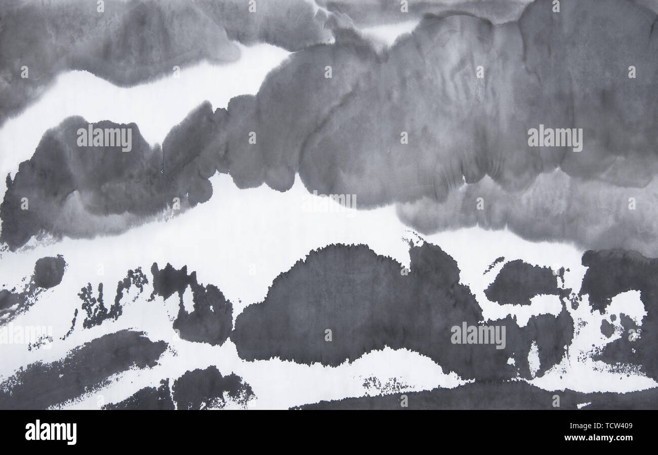 Abstract landscape ink background Stock Photo - Alamy