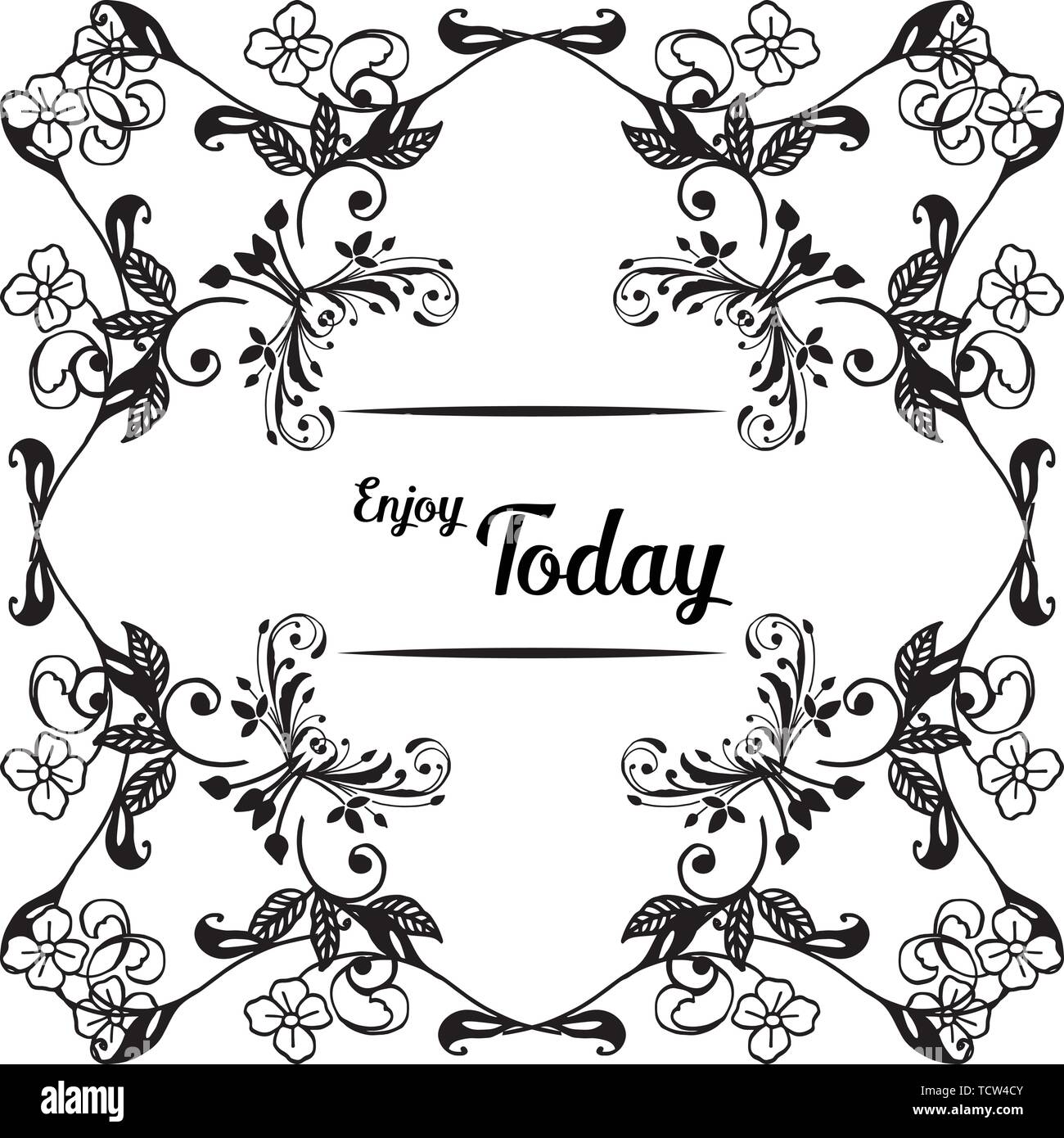 Vector illustration decoration writing enjoy today with pattern of ...