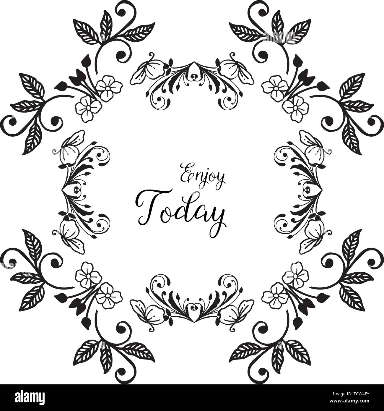Vector illustration decoration writing enjoy today with pattern of ...