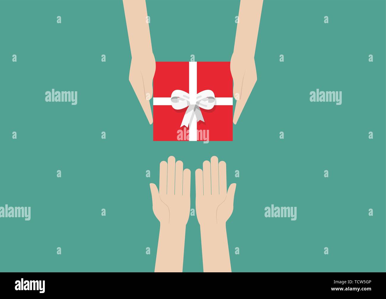 Hands receiving gift Stock Vector Images - Alamy