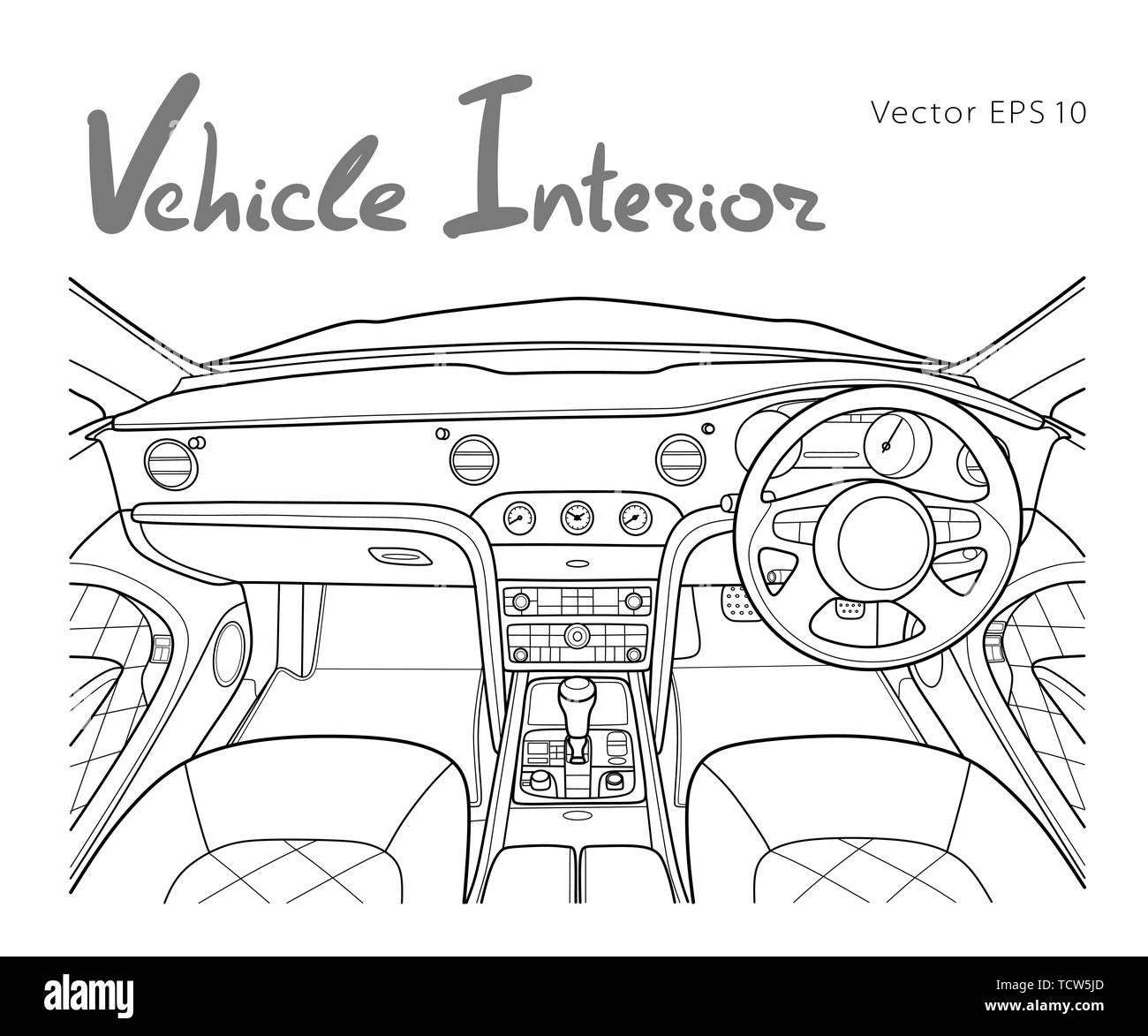 Machine inside. Interior of the vehicle. Vector Stock Vector Image ...