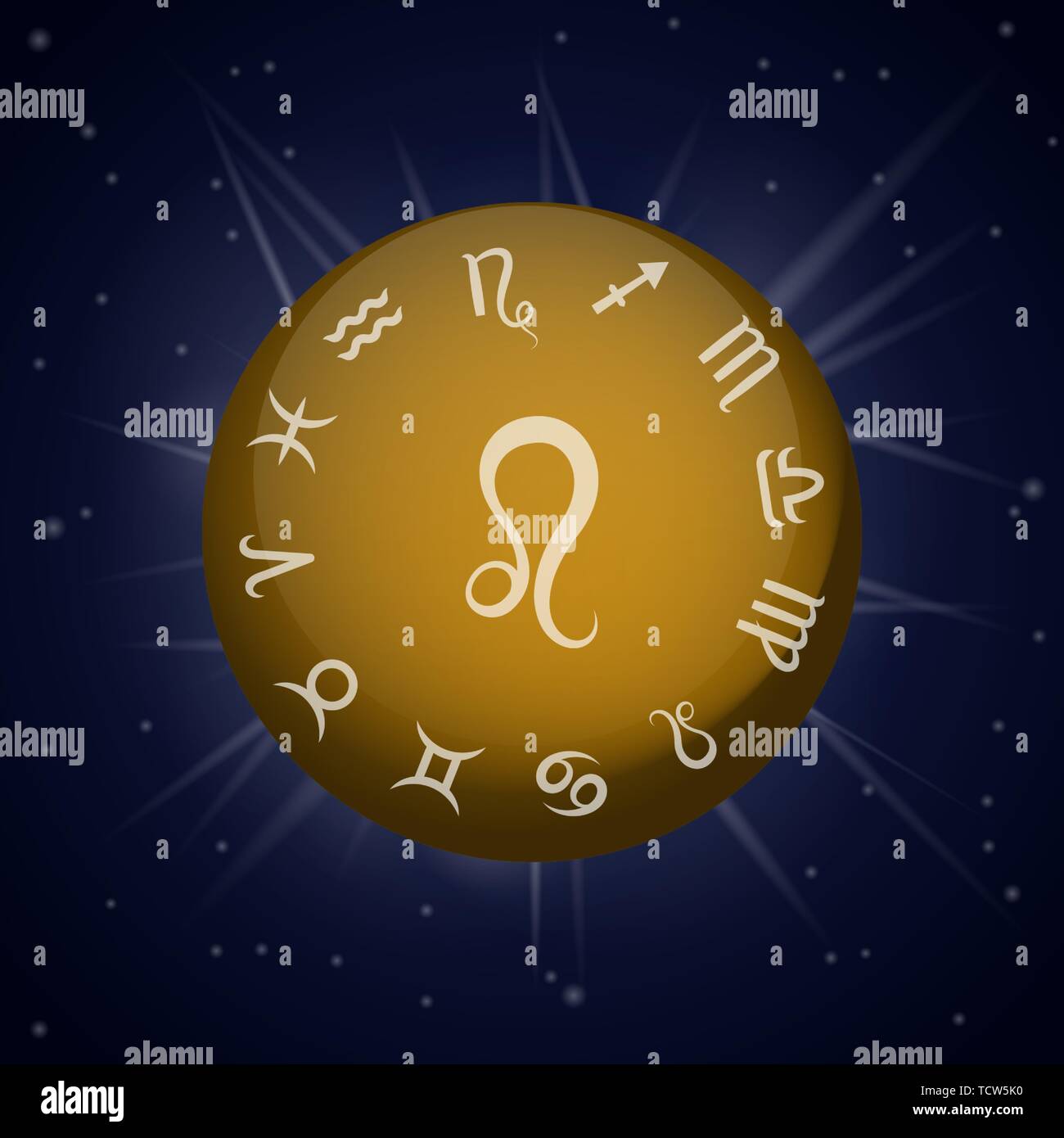 Leo zodiac sign. Astrological horoscope. Vector illustration banner ...