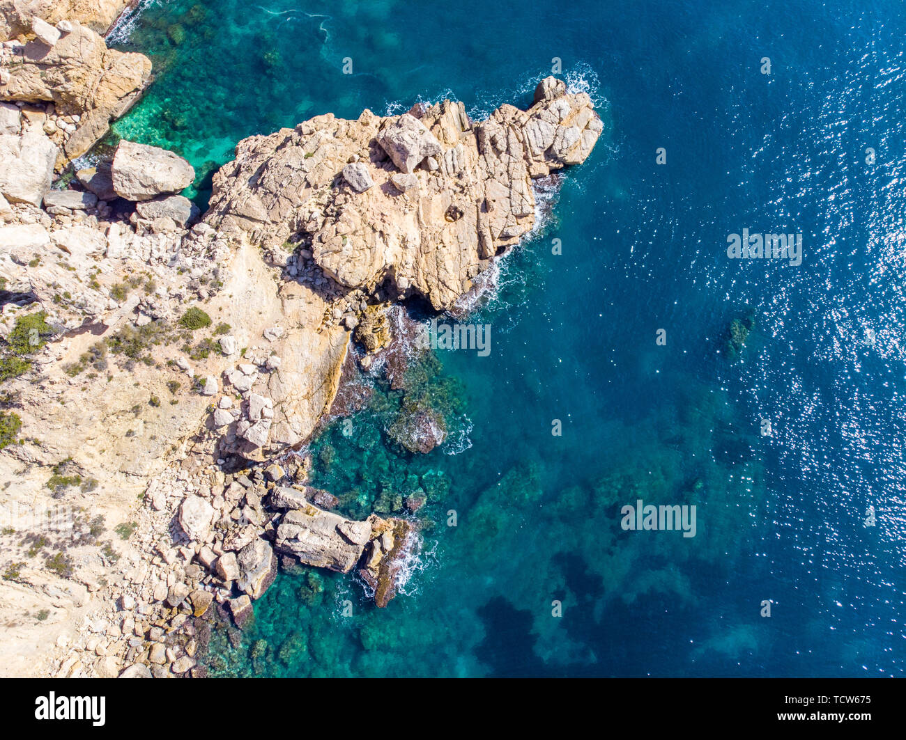 Aerial top view sea cliff hi-res stock photography and images - Alamy