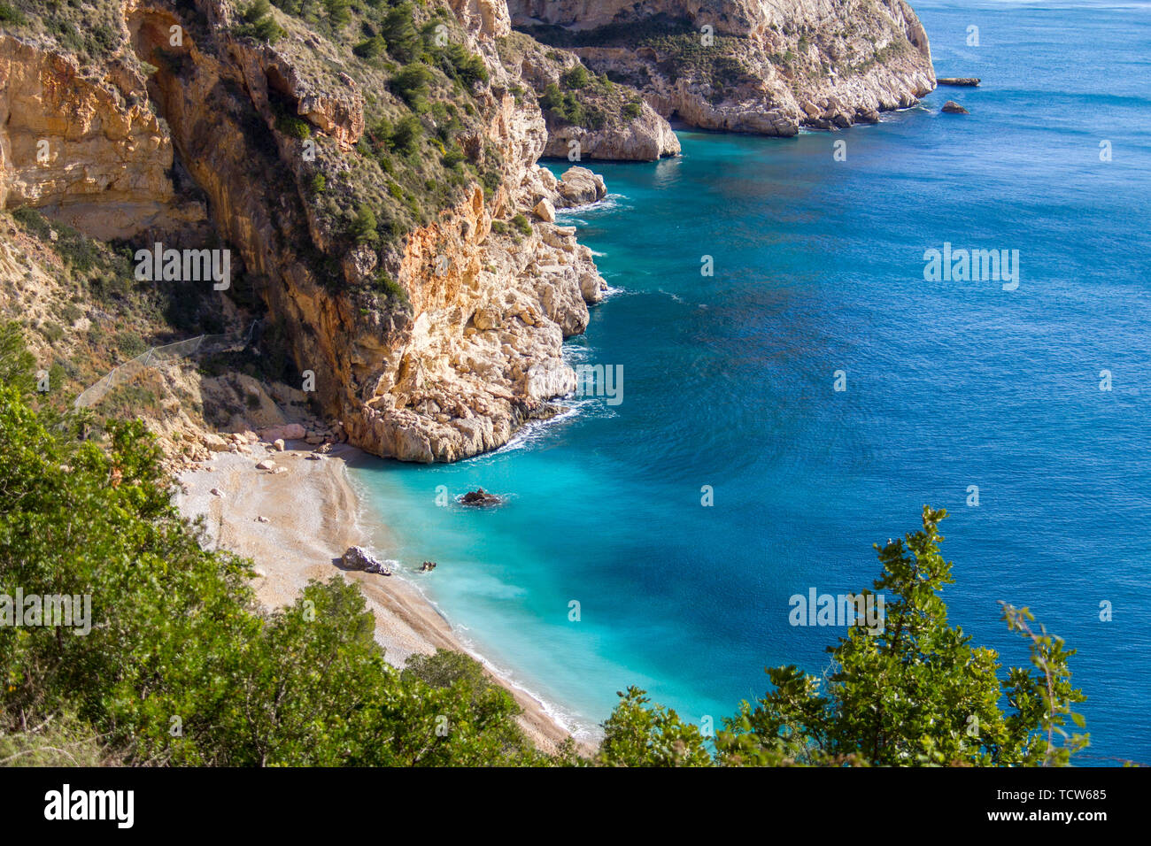 Moraig cove beach in Benitatxell, Alicante, Spain Stock Photo - Alamy