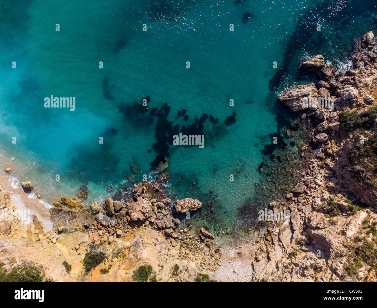 Aerial view of Granadella cove beach in Javea, Spain Stock Photo - Alamy