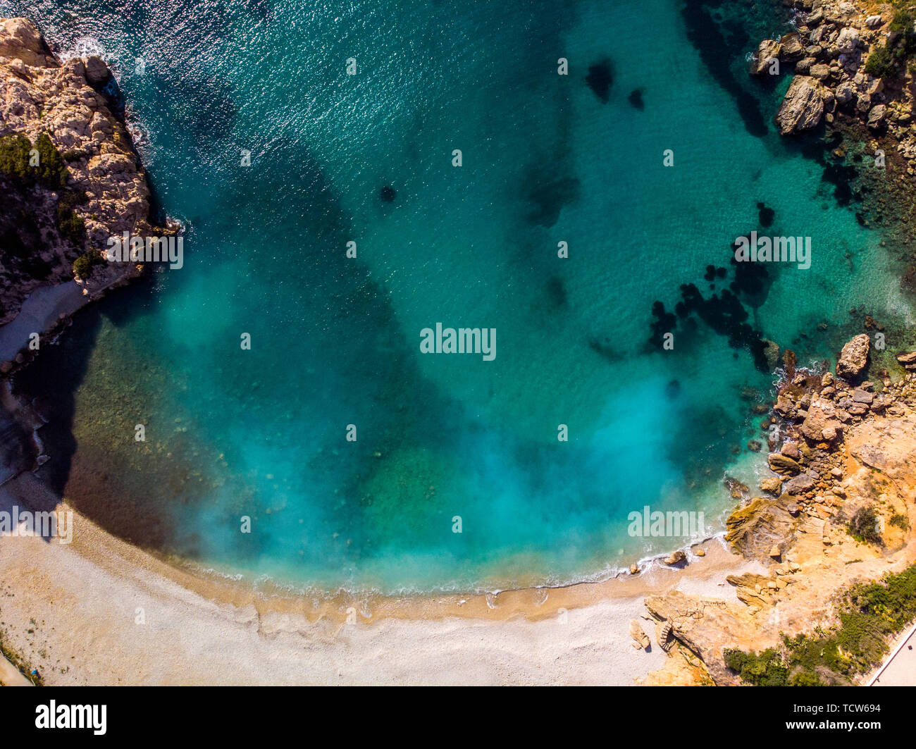 Aerial view of Granadella cove beach in Javea, Spain Stock Photo - Alamy