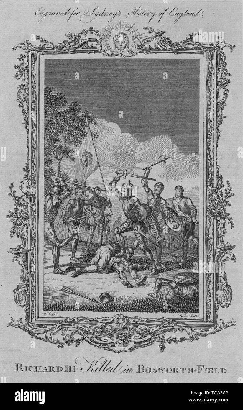 'Richard III Killed in Bosworth-Field', 1773. Creator: William Walker ...