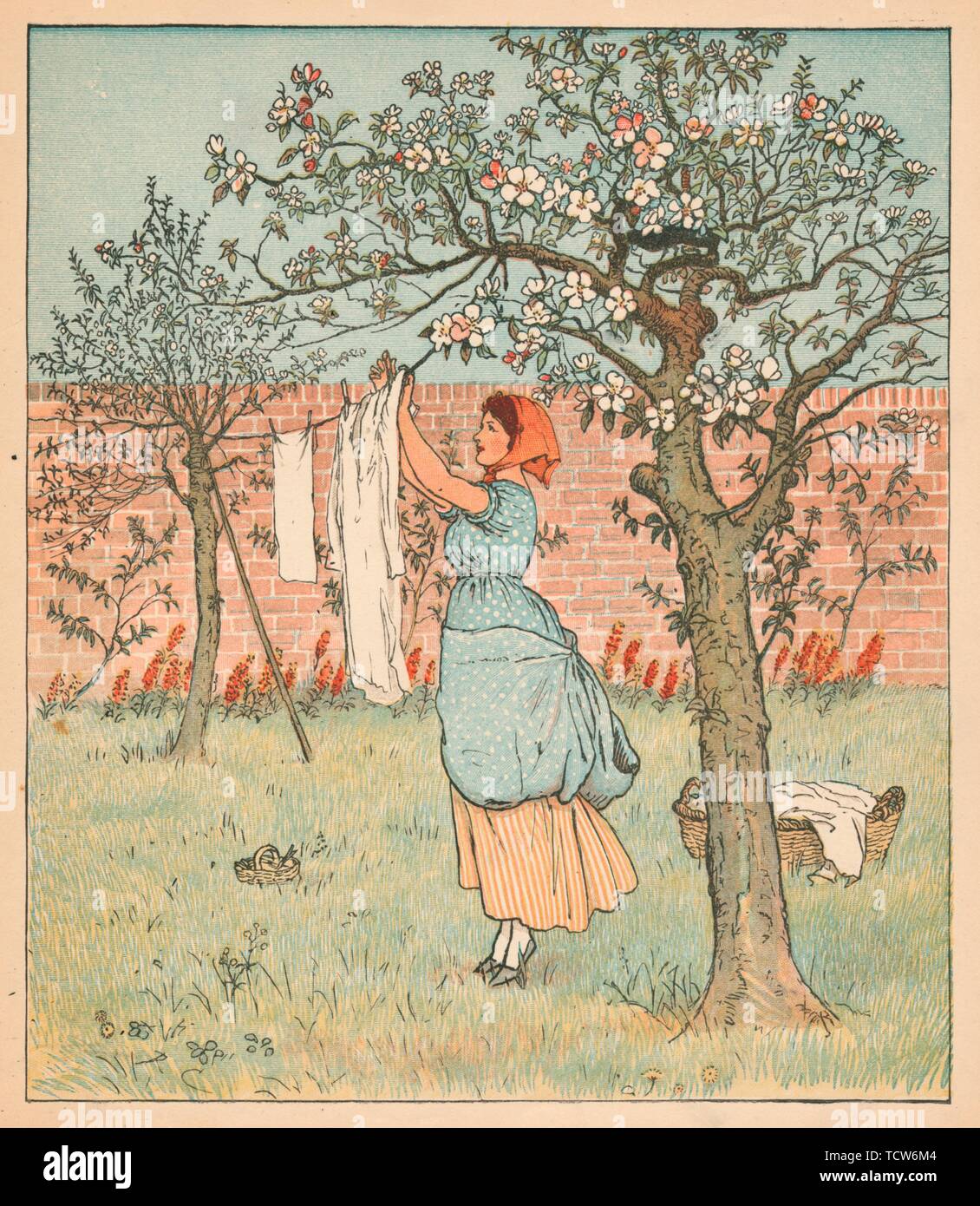 'The Maid was in the Garden, Hanging out the Clothes', 1880. Creator ...