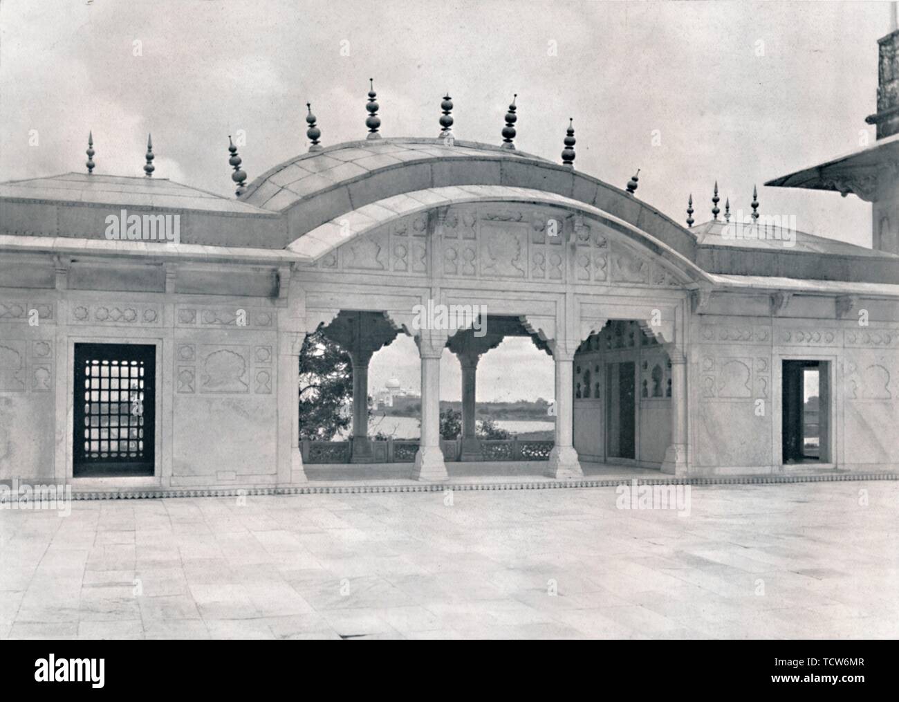 'Agra. The Khas Mahal shewing the Taj', c1910. Creator: Unknown Stock ...