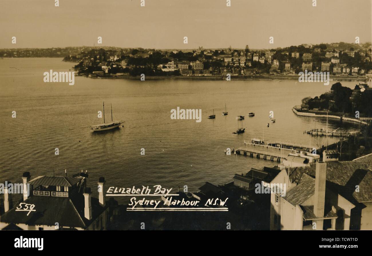 'Elizabeth Bay, Sydney Harbour. N.S.W.', . Creator: Unknown Stock Photo ...