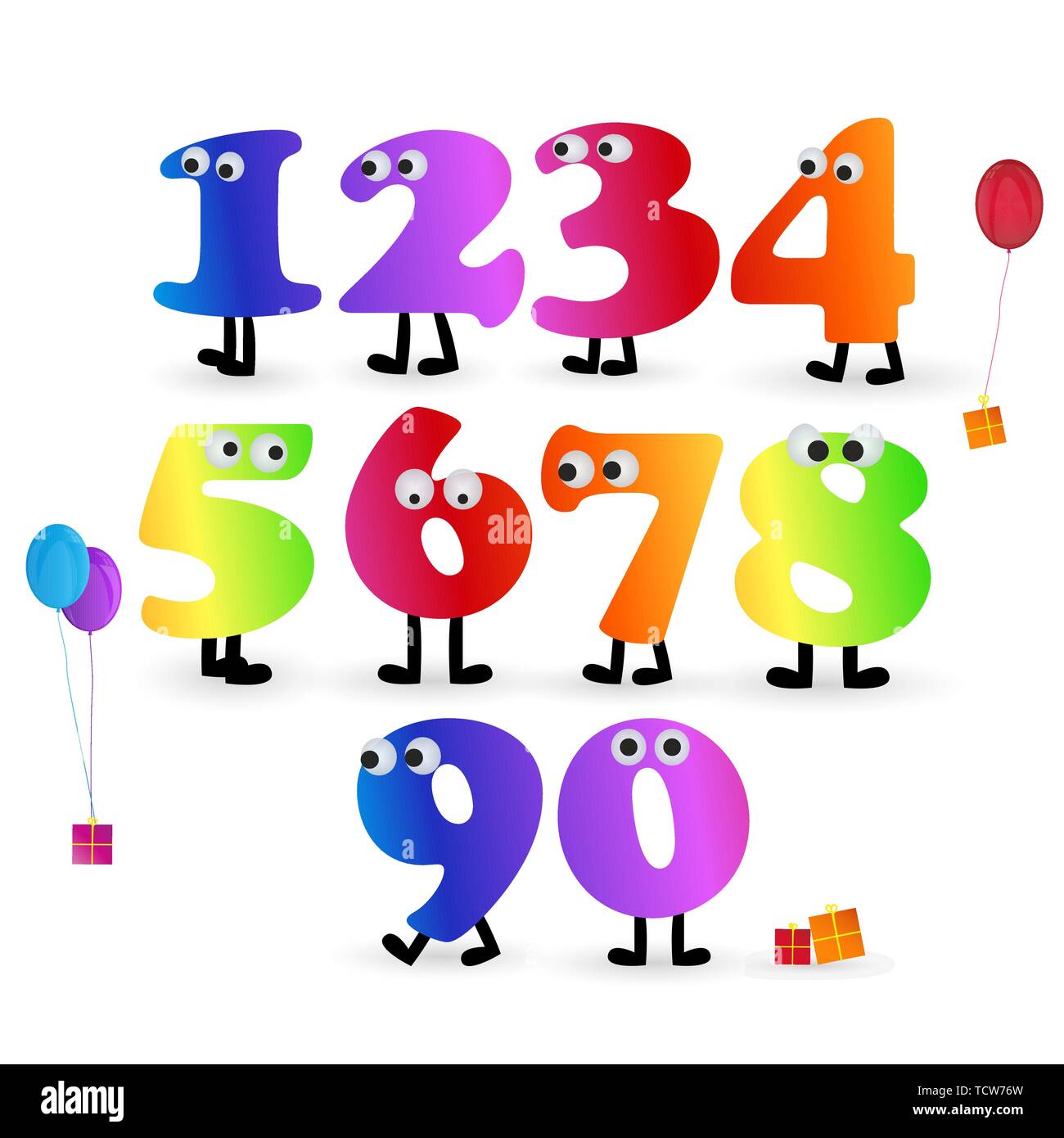 Number eight vector comic style hi-res stock photography and images - Alamy