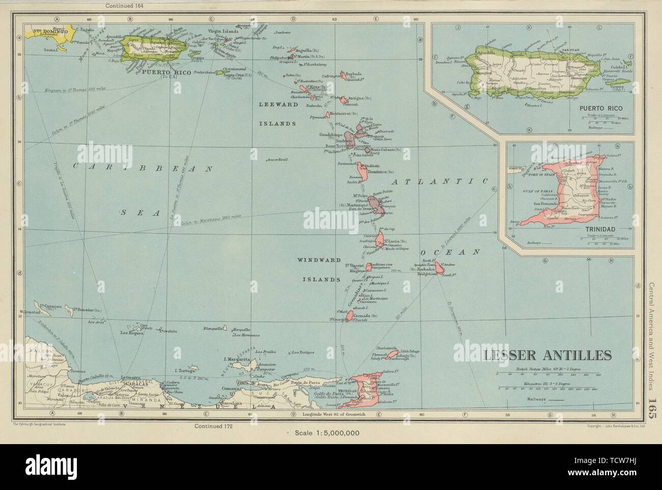 LESSER ANTILLES. Windward & Leeward islands. Puerto Rico. Trinidad 1947 ...