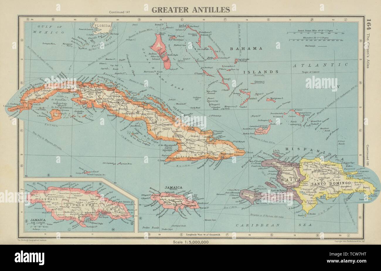 Greater antilles map hi-res stock photography and images - Alamy