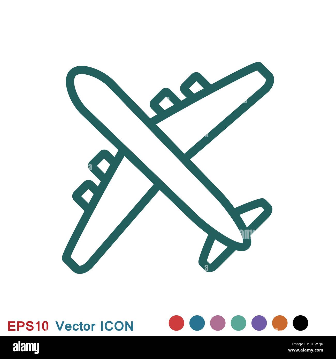 Plane icon on white background, Airplane icon vector. Flat icon ...