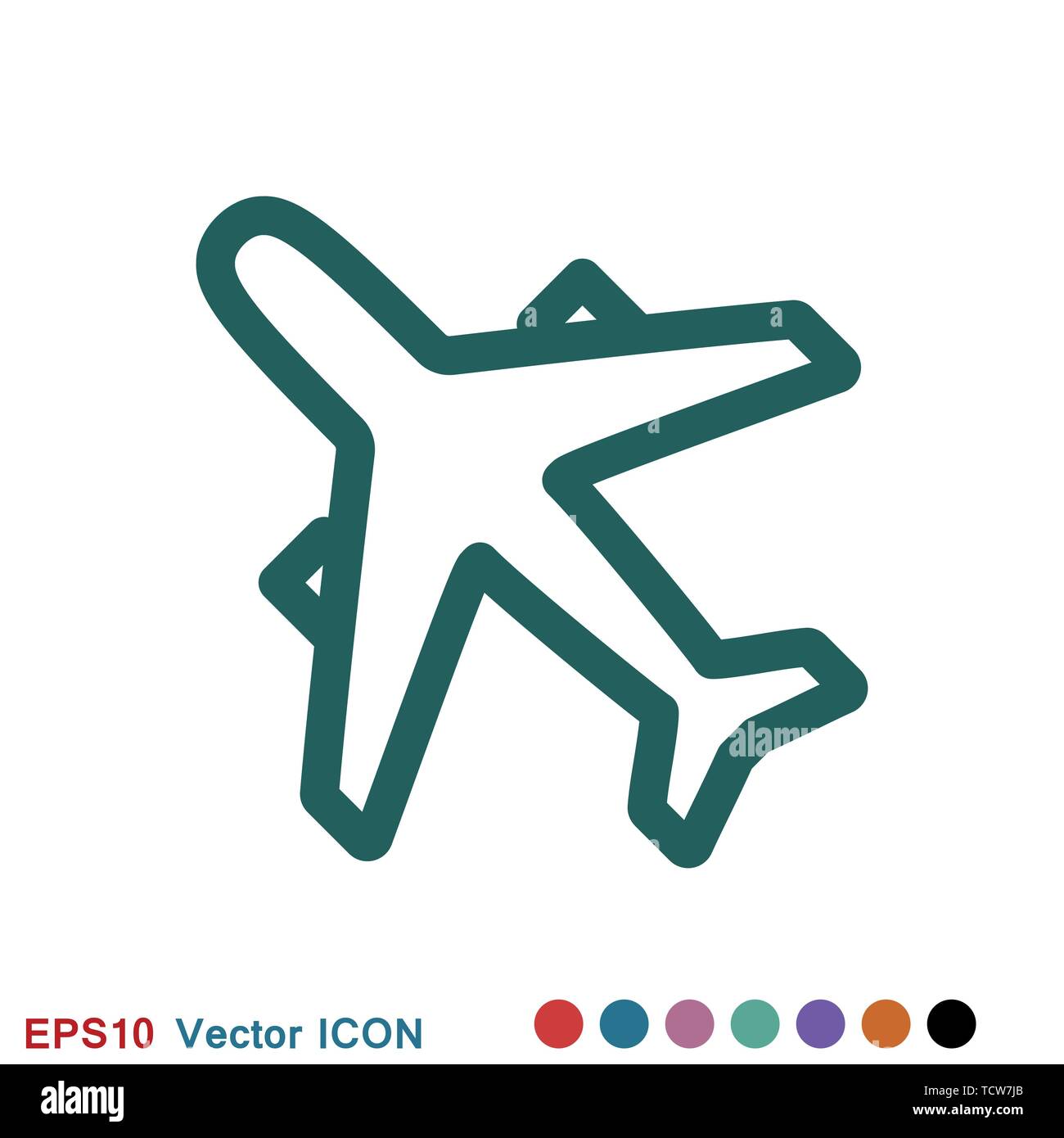 Plane icon on white background, Airplane icon vector. Flat icon ...