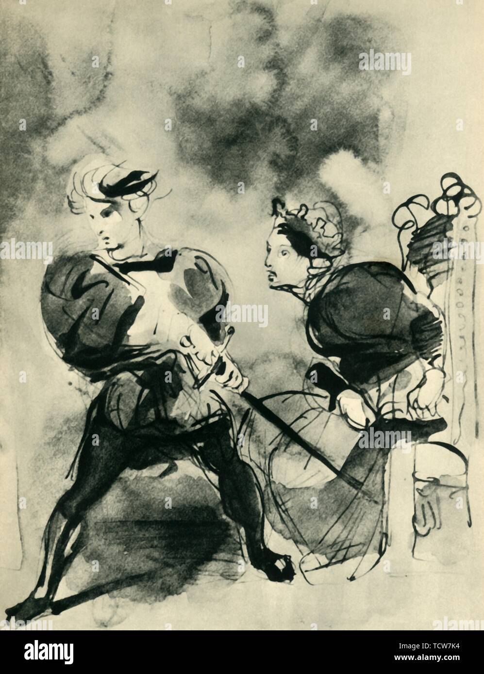 Hamlet and Polonius, c1830s, 1943. Creator: Eugene Delacroix Stock ...