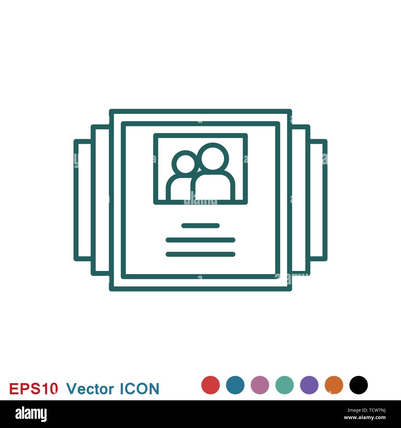 Photo album vector icon on white background illustration Stock Vector ...