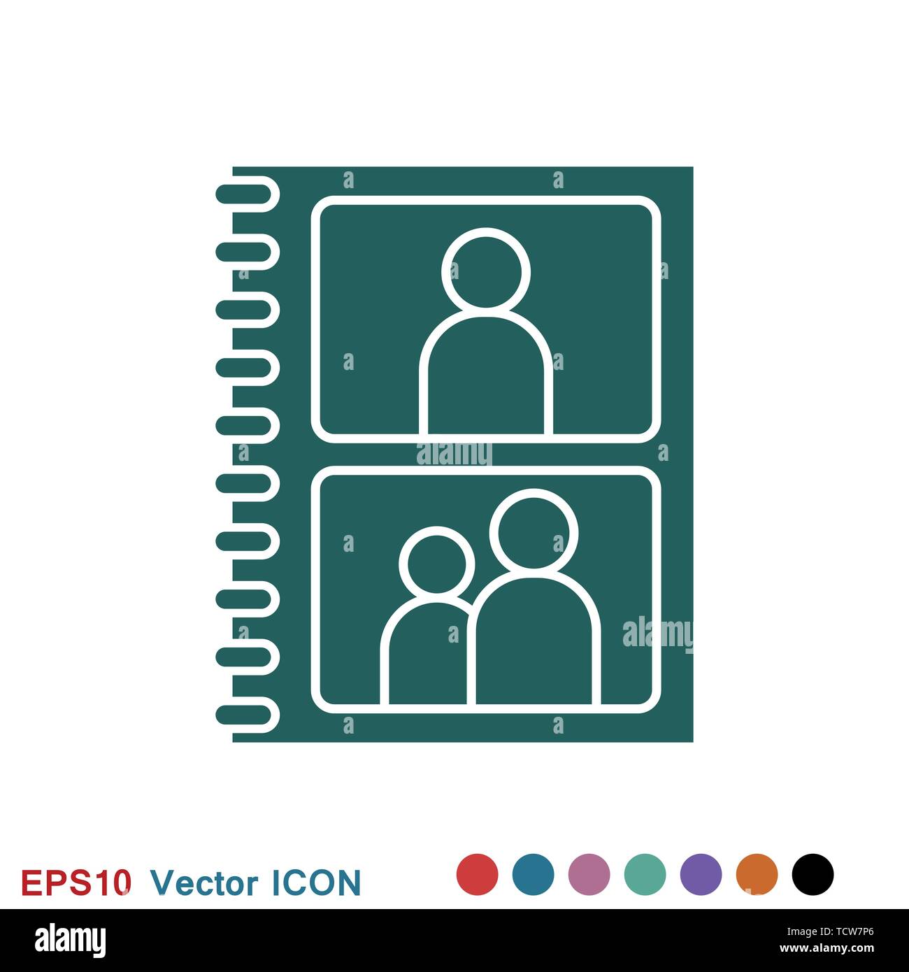 Photo album vector icon on white background illustration Stock Vector ...