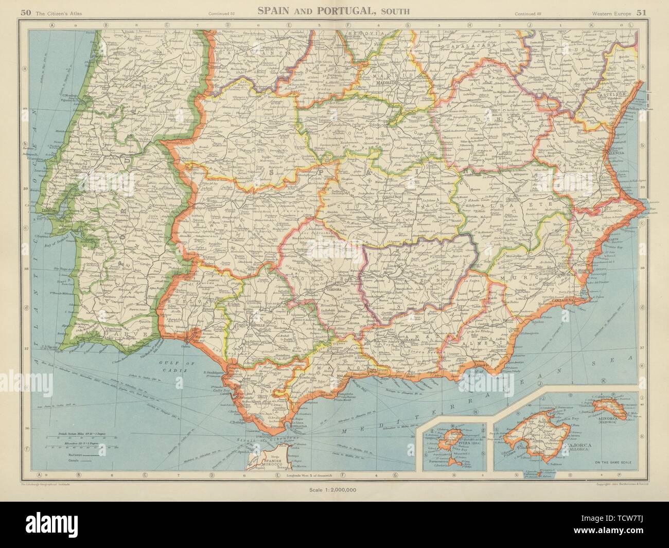 Vintage map of andalusia hi-res stock photography and images - Alamy
