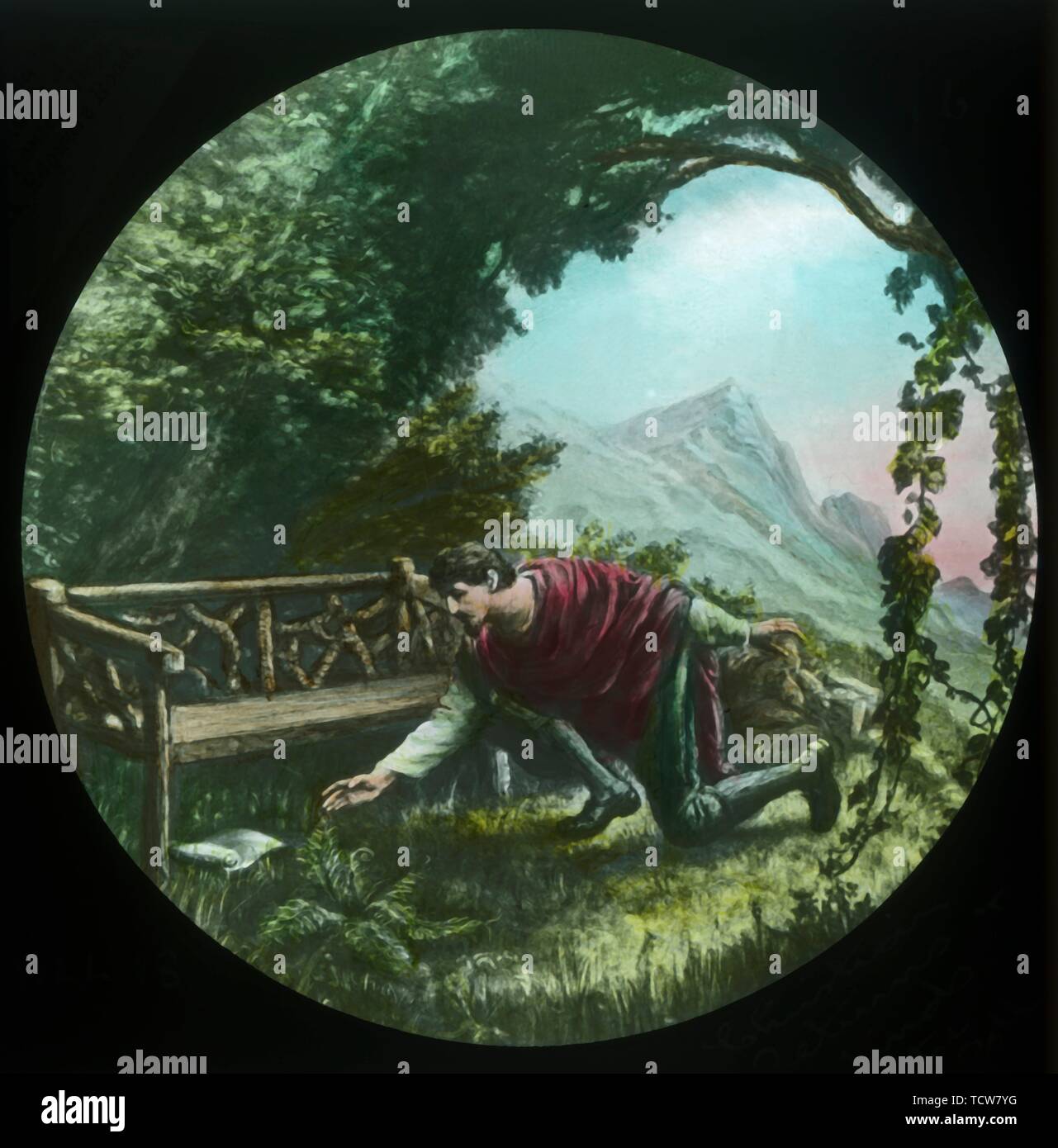 'Christian returns and finds the scroll', c1910. Creator: Unknown Stock ...