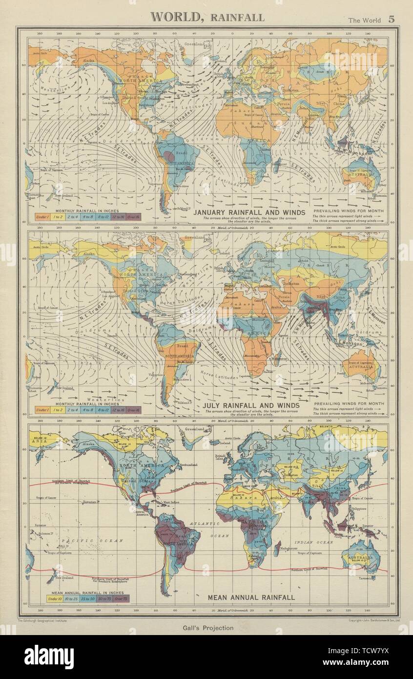 World rainfall map hi-res stock photography and images - Alamy